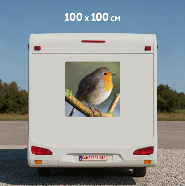 Vierkante foto camper sticker 100 x 100 cm